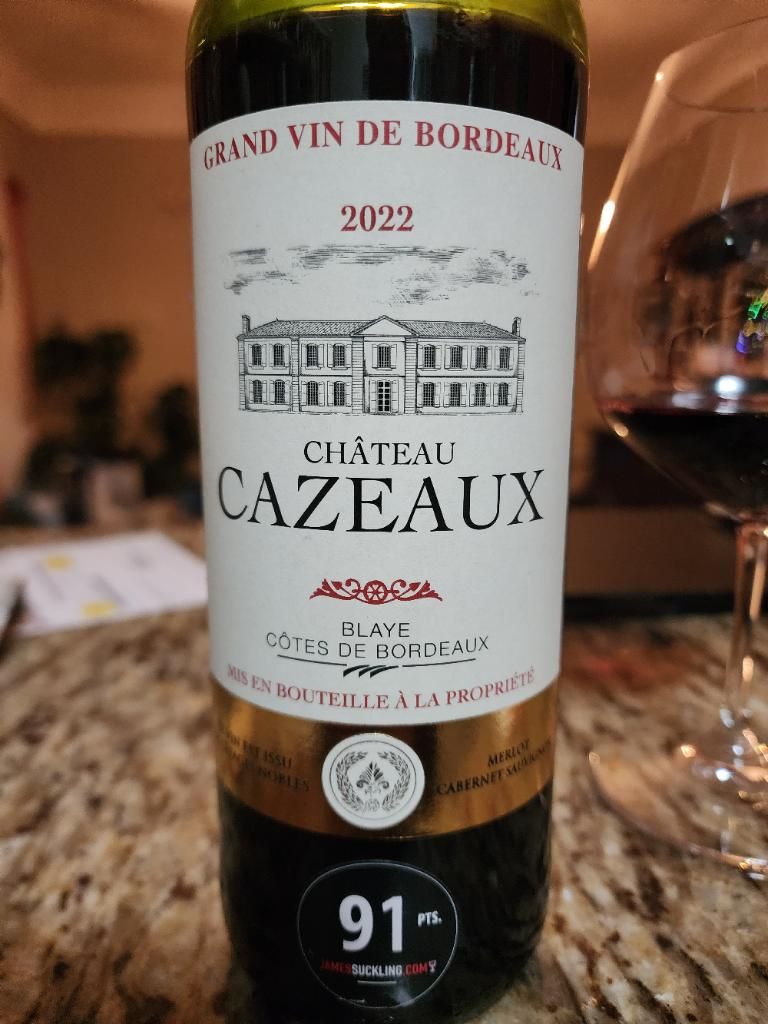 2022 Château Cazeaux, France, Bordeaux, Blaye Côtes de Bordeaux ...