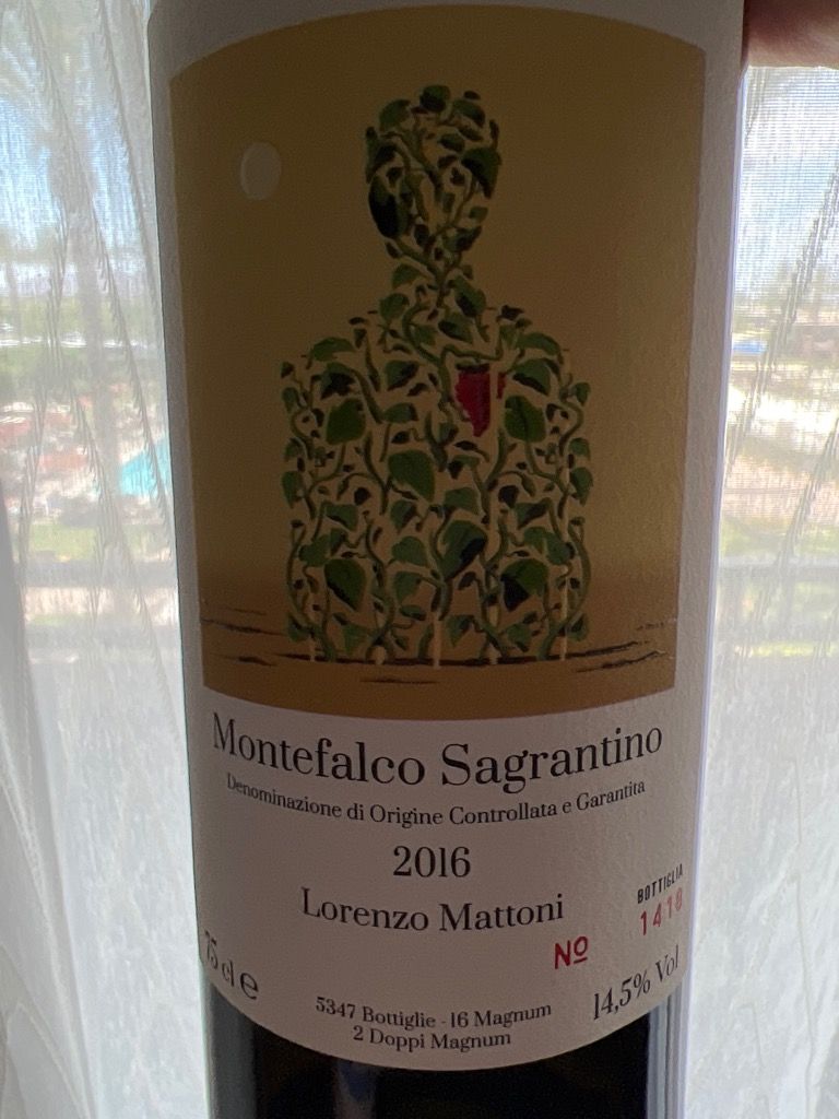 2016 Lorenzo Mattoni Montefalco Sagrantino, Italy, Umbria, Montefalco ...