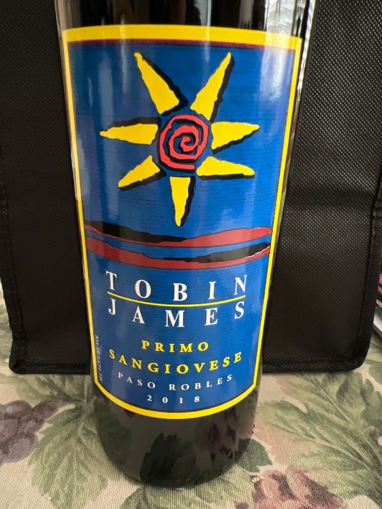 2018 Tobin James Sangiovese Primo, USA, California, Central Coast, Paso ...