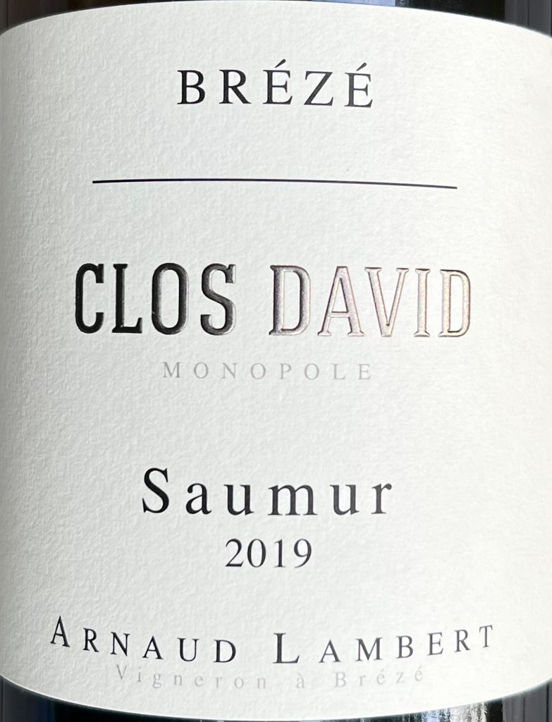 2020 Arnaud Lambert Saumur Brézé Clos David, France, Loire Valley ...