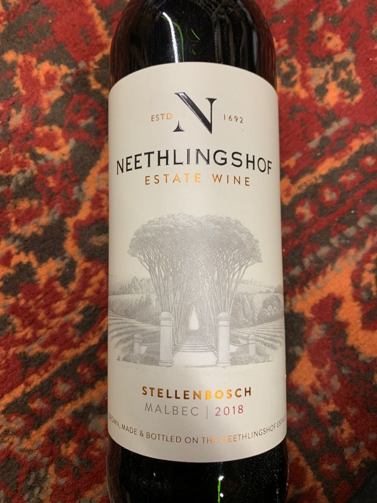 2020 Neethlingshof Estate Malbec, South Africa, Coastal Region ...