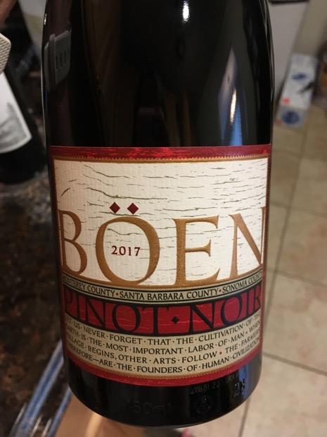 2017 Boen Wines Pinot Noir, USA, California, Sonoma County, Russian ...