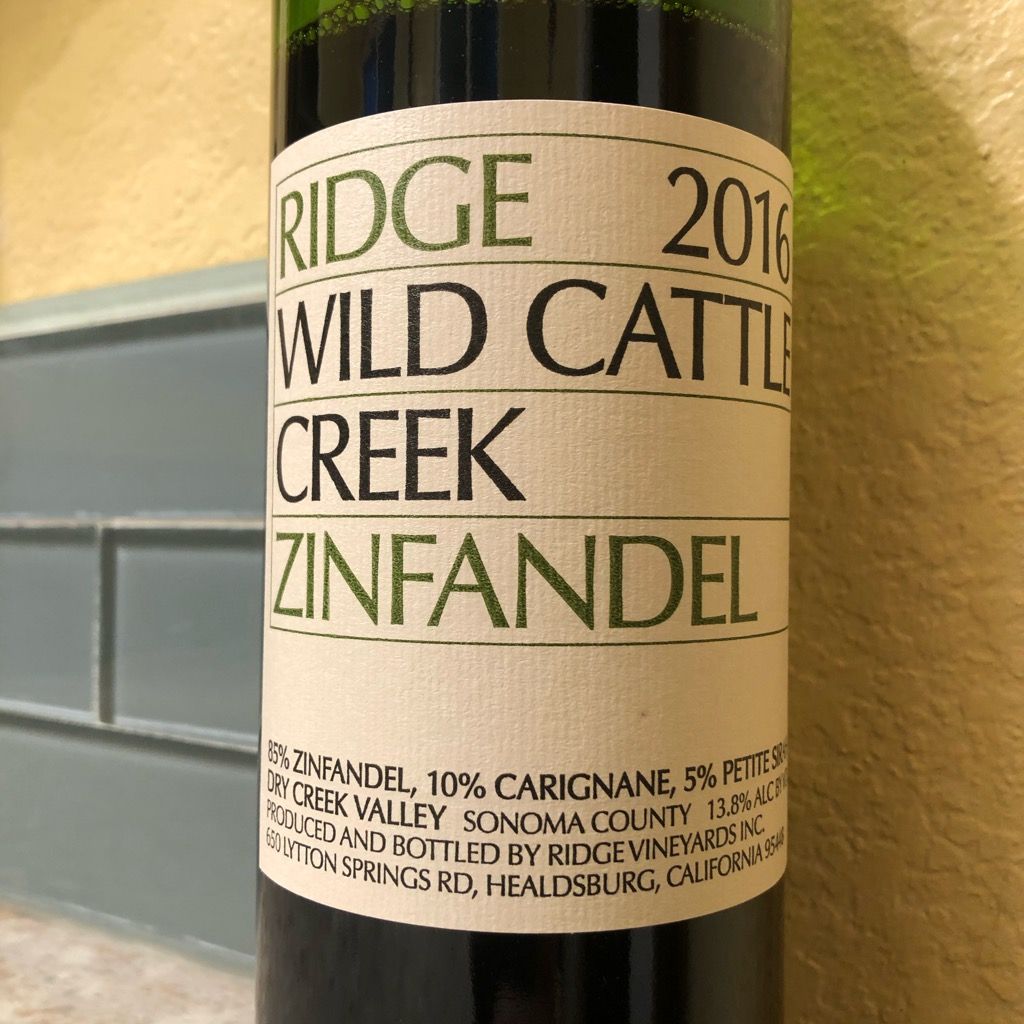 2017 Ridge Zinfandel Wild Cattle Creek, USA, California, Sonoma County ...