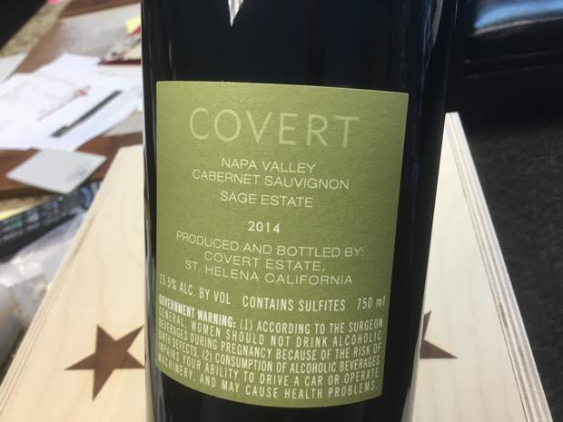 2018 Covert Estate Cabernet Sauvignon Sage Hill Vineyard, USA ...
