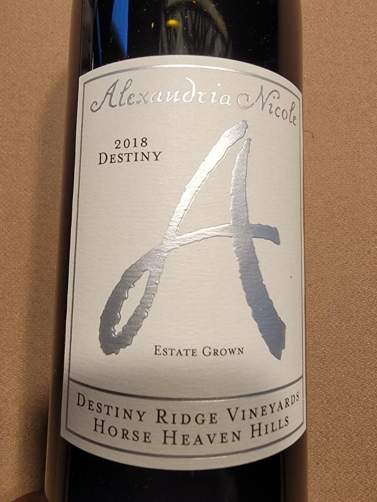 2019 Alexandria Nicole Quarry Butte Destiny Ridge Vineyards, USA ...