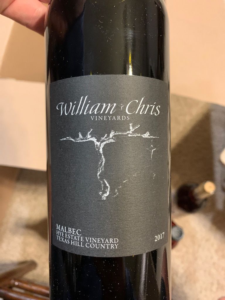 2017 William Chris Vineyards Malbec Rosé Hye Estate, USA, Texas, Texas ...
