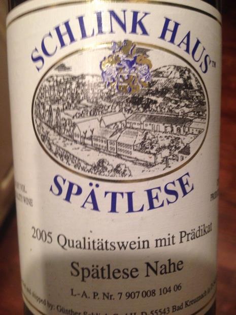 2001 Schlink Haus Riesling Spätlese, Germany, Nahe - CellarTracker