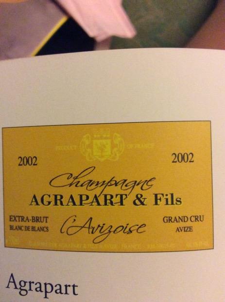 2002 Agrapart Champagne Grand Cru Terroirs Blanc de Blancs Extra Brut ...