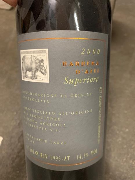 2000 La Spinetta (Rivetti) Barbera d'Asti Superiore Bionzo, Italy ...