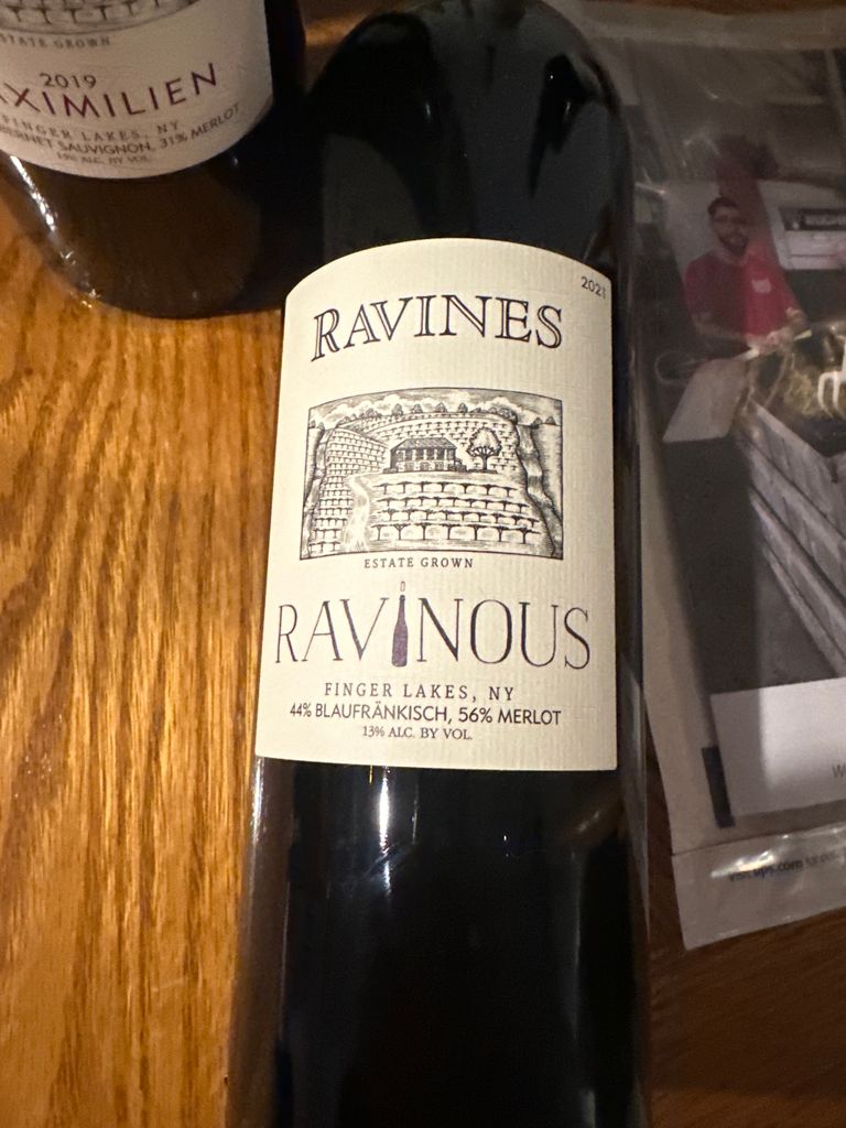 2021 Ravines Wine Cellars Ravinous Red, USA, New York, Finger Lakes ...