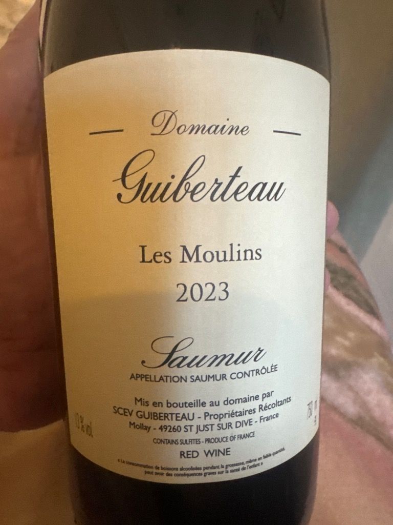 2023 Domaine Guiberteau Saumur Blanc Les Moulins, France, Loire Valley, Anjou-Saumur, Saumur ...