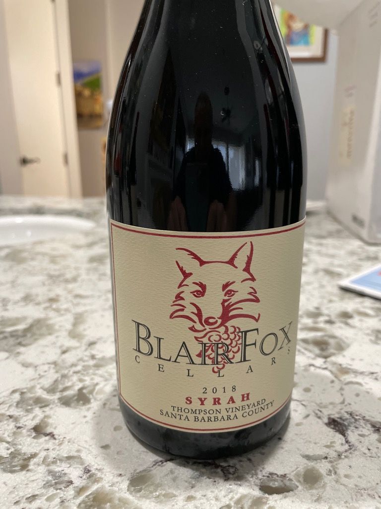 2018 Blair Fox Syrah Thompson Vineyard, USA, California, Central Coast ...