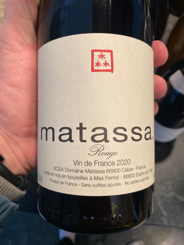 2020 Matassa Vin de France Rouge, France, Vin de France - CellarTracker