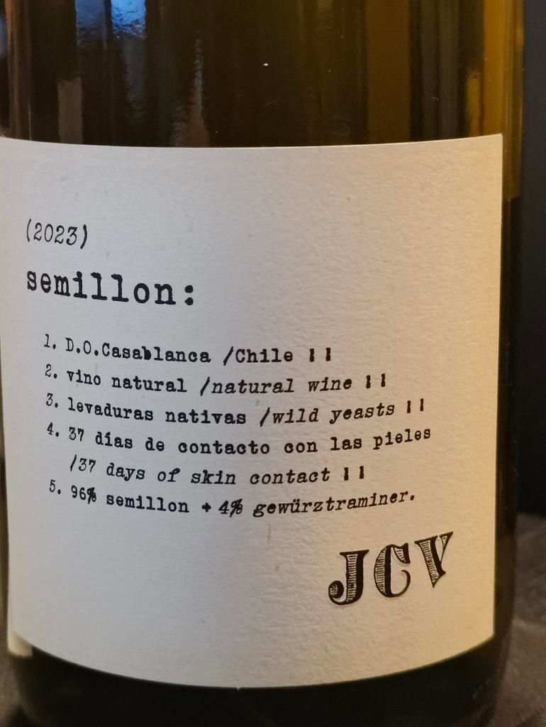 2023 Villard Estate Sémillon JCV Charlie Villard, Chile, Casablanca ...