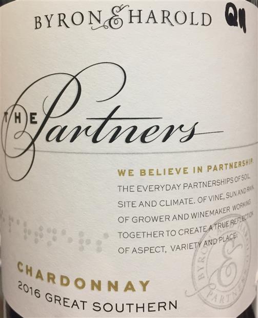 2016 Byron & Harold Chardonnay The Partners, Australia, Western ...