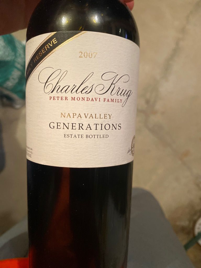 2007 Charles Krug Winery (Peter Mondavi Family) Merlot Reserve, USA ...