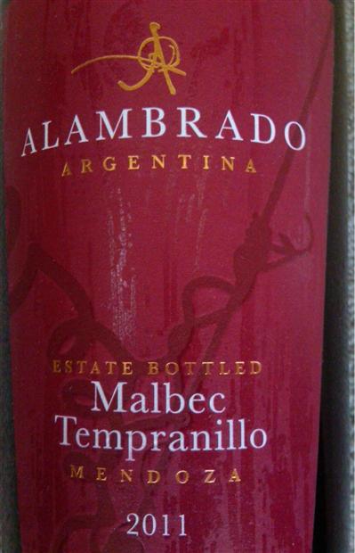 2011 Alambrado Malbec Tempranillo, Argentina, Mendoza, Santa Rosa ...