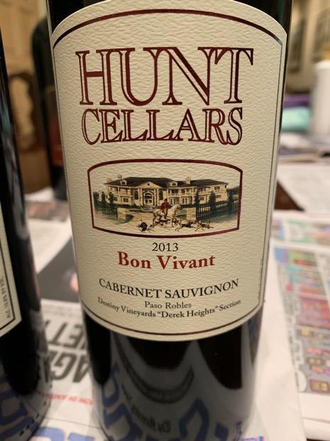 2013 Hunt Cellars Cabernet Sauvignon Bon Vivant Destiny Vineyards Derek ...