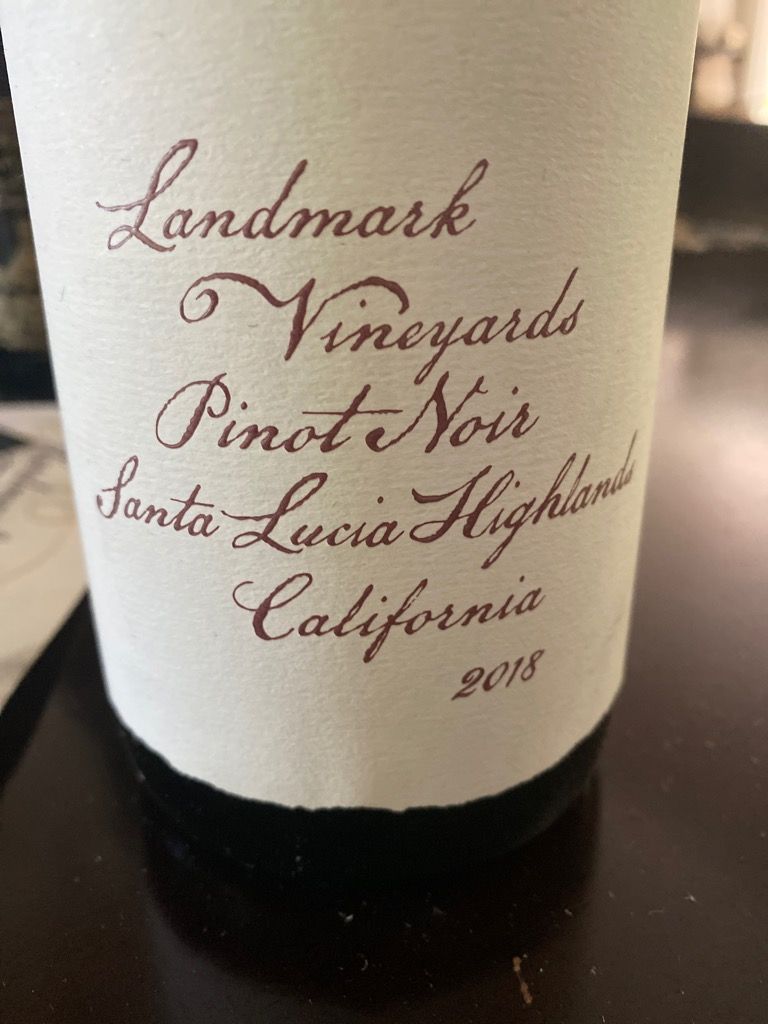 2018 Landmark Pinot Noir Santa Lucia Highlands, USA, California ...
