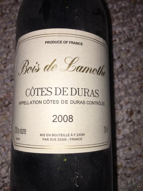 2008 Château Bois de Lamothe Côtes-de-Duras Rouge, France, Southwest ...