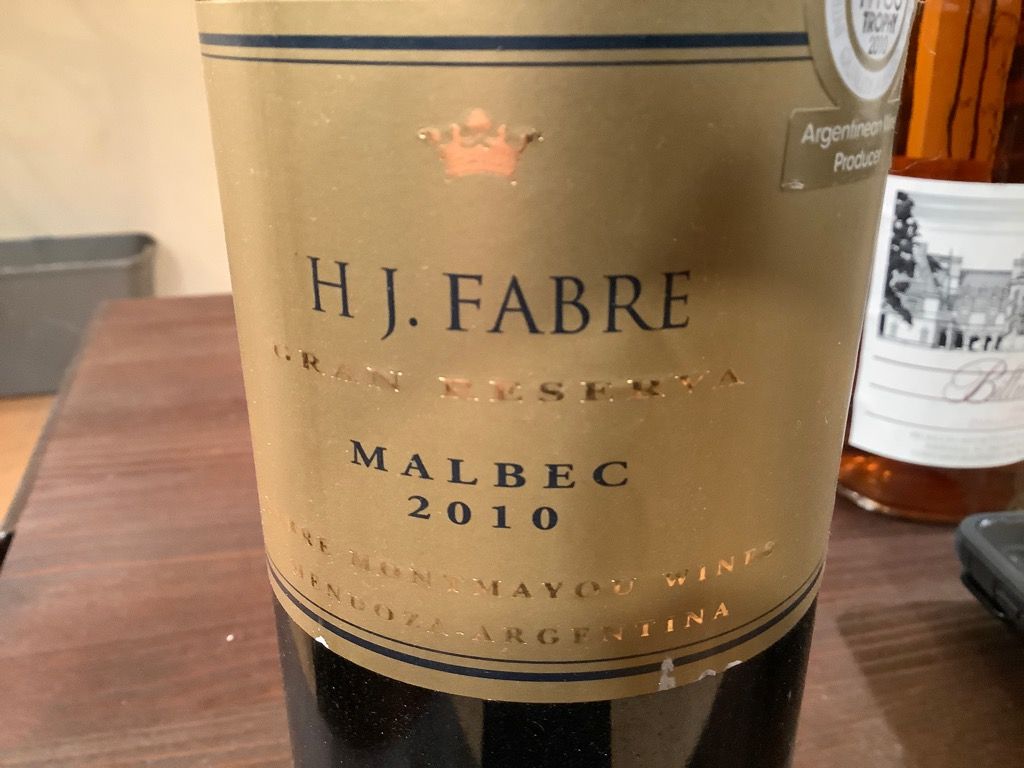 2010 H J. Fabre Malbec Barrel Selection, Argentina, Patagonia ...