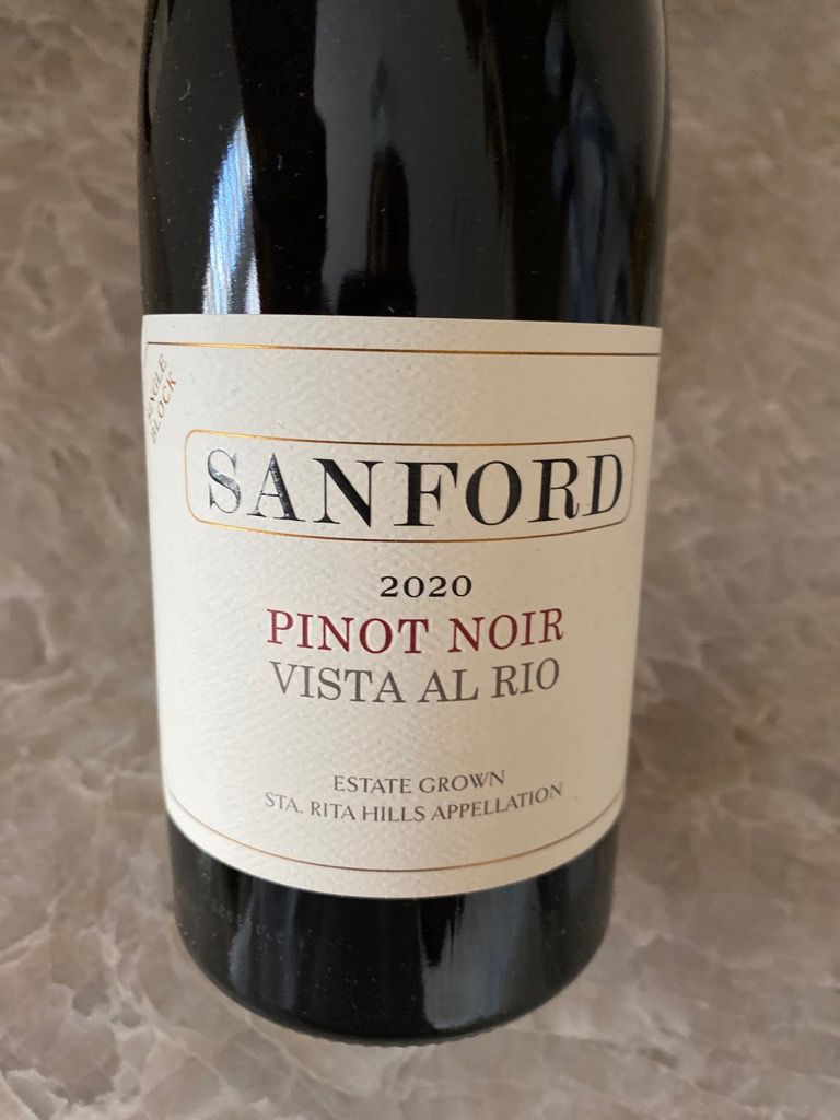 2020 Sanford Pinot Noir Vista al Rio, USA, California, Central Coast ...
