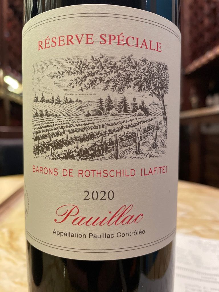 2020 Barons de Rothschild (Lafite) Pauillac Réserve Spéciale, France, Bordeaux, Médoc, Pauillac ...