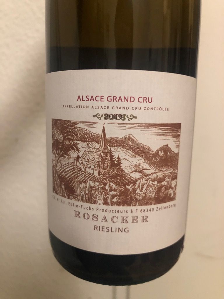 2017 Eblin-Fuchs Riesling Rosacker, France, Alsace, Alsace Grand Cru ...