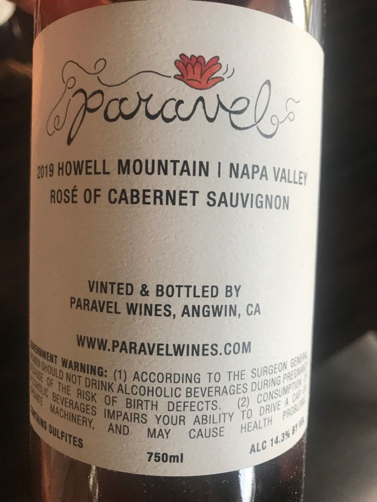 2020 Paravel Cabernet Sauvignon Rosé, USA, California, Napa Valley ...