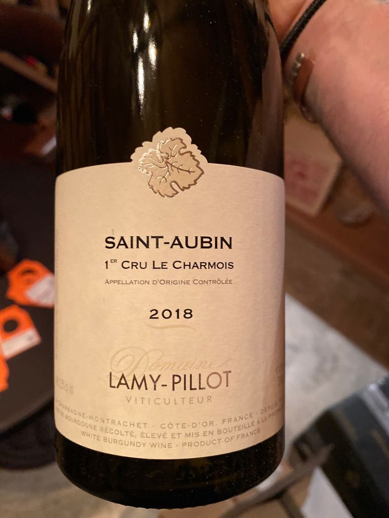 2018 Domaine Lamy-Pillot Saint-Aubin 1er Cru Le Charmois Blanc, France ...