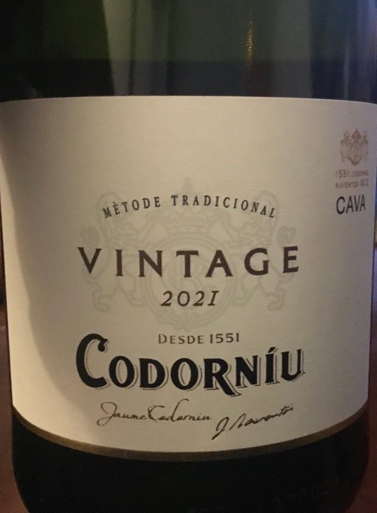 2021 Codorníu Cava Vintage Brut, Spain, Cava - CellarTracker