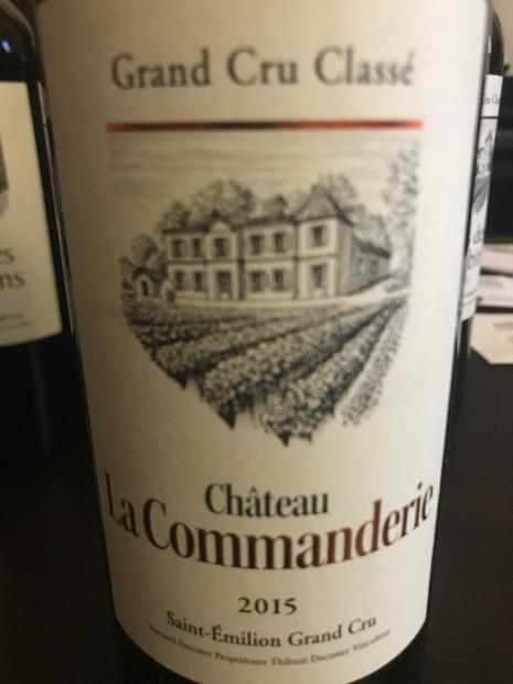 2015 Château La Commanderie St. Émilion Grand Cru, France, Bordeaux ...