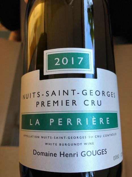 2017 Domaine Henri Gouges Nuits St. Georges 1er Cru La Perrière Blanc ...