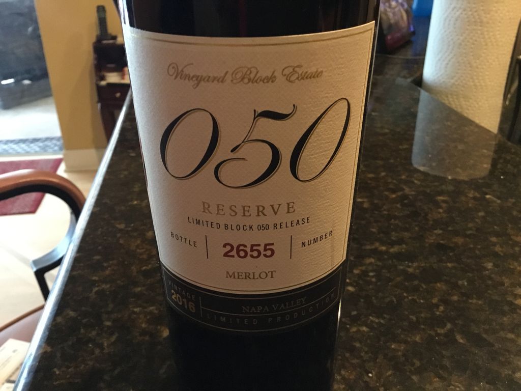 2016 Vineyard Block Estate Merlot Block 050 Reserve, USA, California ...