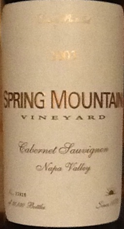 2003 Spring Mountain Vineyard Cabernet Sauvignon, USA, California, Napa ...