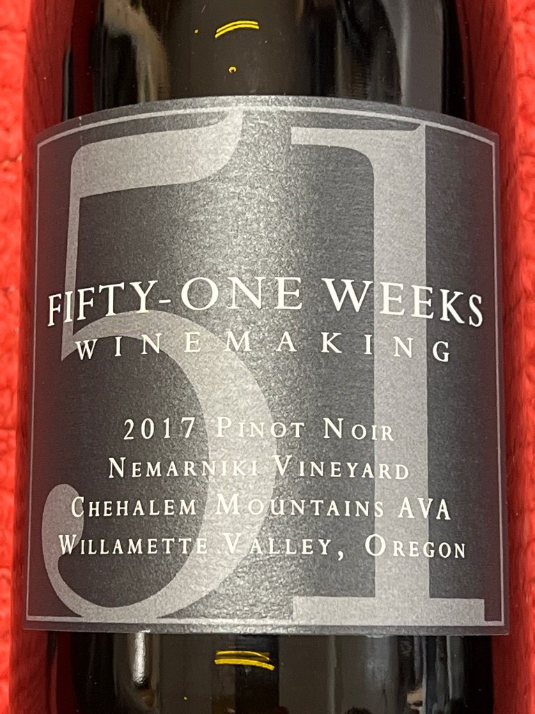 2018 Fifty-One Weeks Winemaking Pinot Noir Nemarniki Vineyard, USA ...