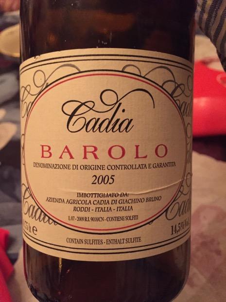 2005 Cadia Barolo, Italy, Piedmont, Langhe, Barolo - CellarTracker