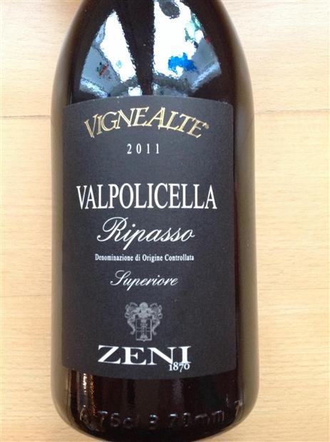 2011 Zeni Ripasso della Valpolicella Classico Superiore Vigne Alte ...