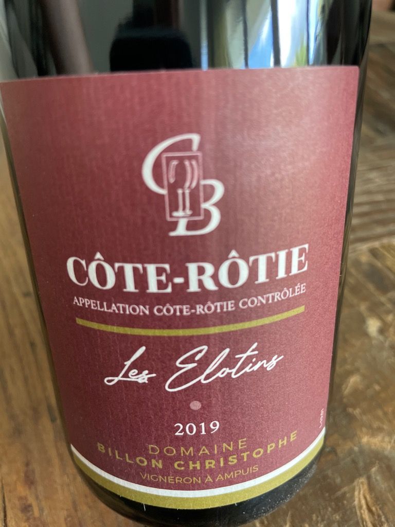 2020 Christophe Billon Côte-Rôtie Les Elotins, France, Rhône, Northern ...