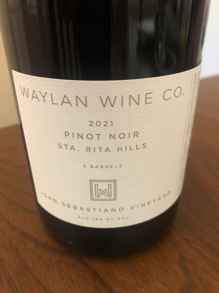 2021 Waylan Wine Co. Pinot Noir John Sebastiano Vineyard, USA ...