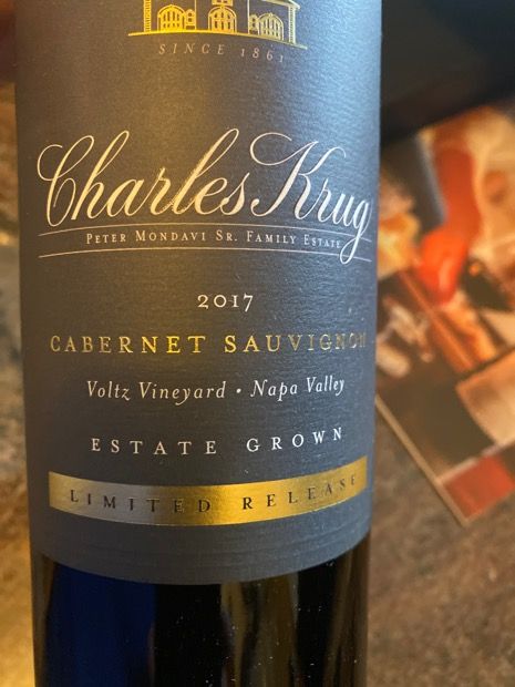2017 Charles Krug Winery (Peter Mondavi Family) Cabernet Sauvignon ...
