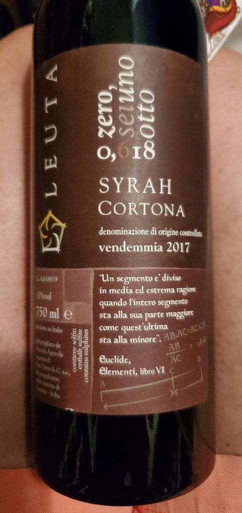 2017 Leuta Syrah Cortona 0618, Italy, Tuscany, Cortona - CellarTracker