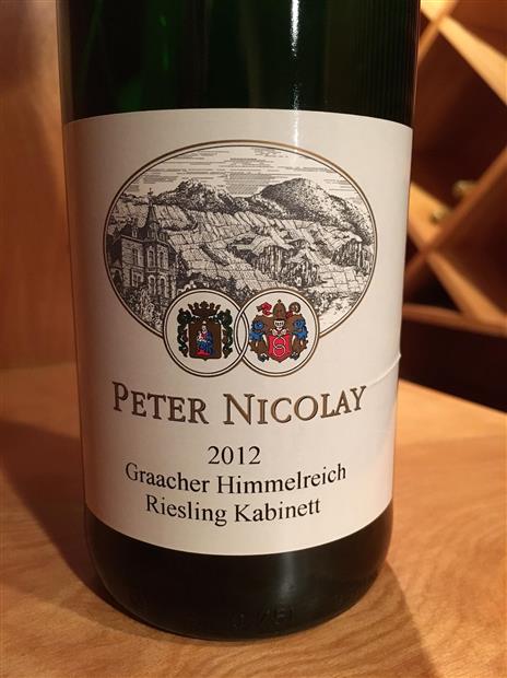 2012 Peter Nicolay Graacher Himmelreich Riesling Kabinett, Germany ...