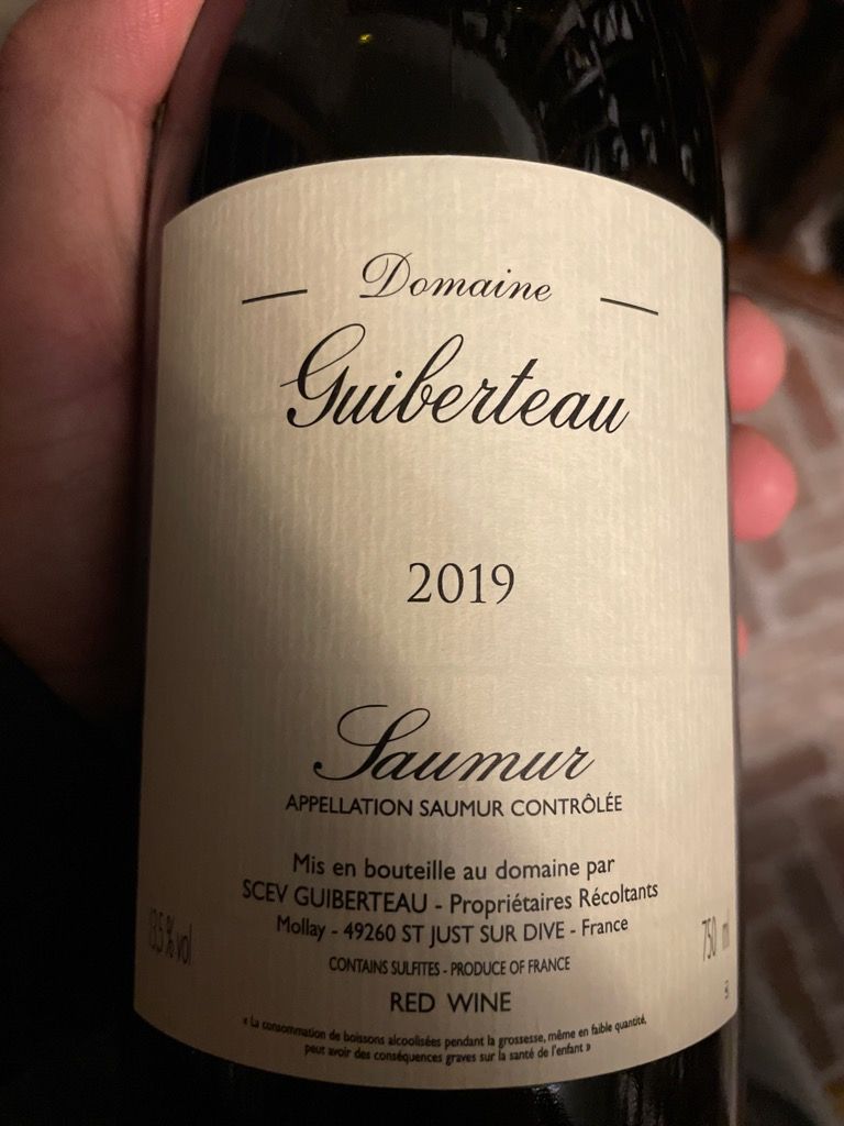 2019 Domaine Guiberteau Saumur Les Arboises Brézé, France, Loire Valley ...