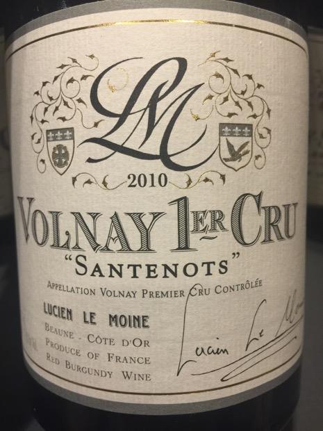 2011 Lucien Le Moine Volnay 1er Cru Santenots, France, Burgundy, Côte de Beaune, Volnay 1er Cru ...