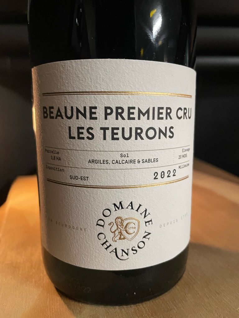 2022 Domaine Chanson Beaune 1er Cru Teurons, France, Burgundy, Côte de ...