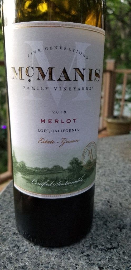 2018 McManis Family Vineyards Merlot, USA, California - CellarTracker