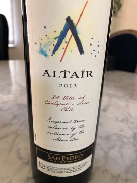 2013 Viña San Pedro Altaïr, Chile, Rapel Valley, Cachapoal Valley ...