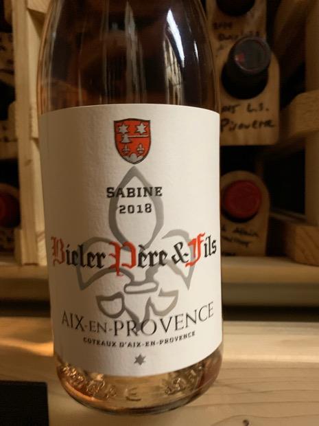 2018 Bieler Père et Fils Coteaux d'Aix-en-Provence Rosé Sabine, France ...