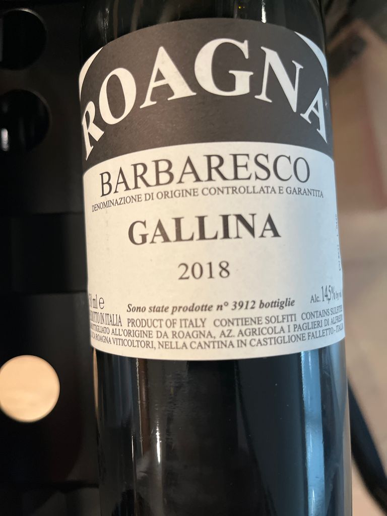 2018 Roagna Barbaresco Gallina, Italy, Piedmont, Langhe, Barbaresco ...